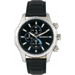 BREED BREED Lacroix Chronograph Strap Watch Silver/black