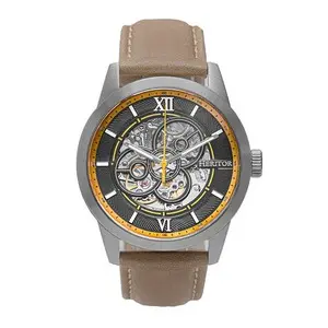 HERITOR AUTOMATIC Jonas Leather-band Skeleton Watch - Silver/bronze