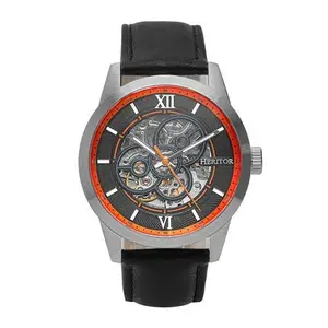 HERITOR AUTOMATIC Heritor Automatic Jonas Leather-Band Skeleton Watch Silver/orange