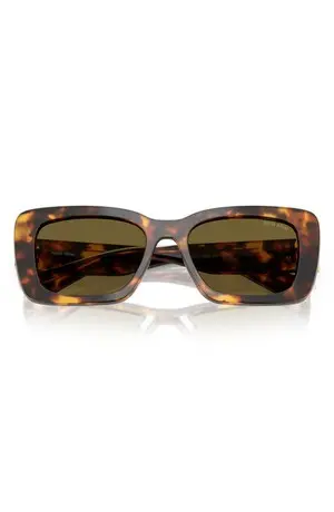 Miu Miu 53mm Rectangular Sunglasses - Blond Havana