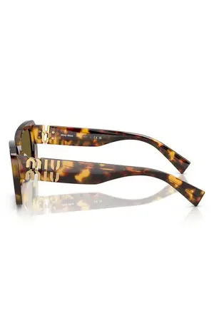 Miu Miu 53mm Rectangular Sunglasses - Blond Havana