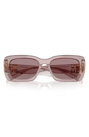 Miu Miu Miu Miu 53mm Rectangular Sunglasses Mauve/purple/brown