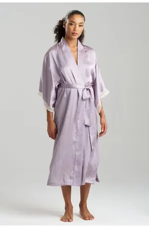 Natori Ashley Icon Robe With Lace Light Iris