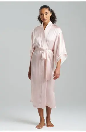 Natori Ashley Icon Robe With Lace Shell Pink