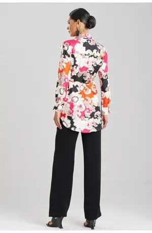 Natori Cressida Printed Silk Twill Tunic Shirt