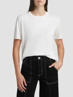 Rails Cotton-cashmere T-shirt - White