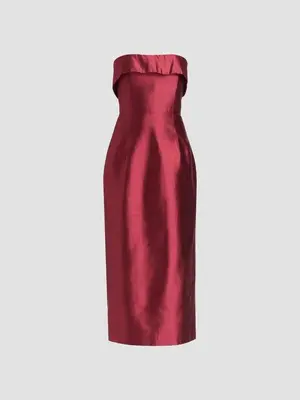 MARKARIAN Novella Satin Column Cocktail Dress - Raspberry