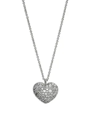 Nadri Cubic Zirconia Heart Pendant Necklace - Silver