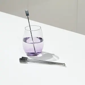 ANNA NEW YORK Striations Drink Stirrers, Silver Tone, Set Of 4