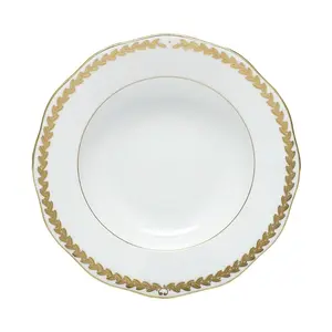 HEREND Golden Laurel Rim Soup Plate - Gold