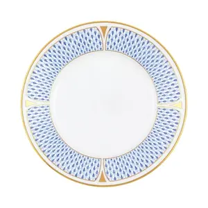 HEREND Art Deco Dessert Plate - Blue