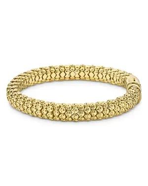 Lagos 18k Yellow Caviar Skull Bracelet
