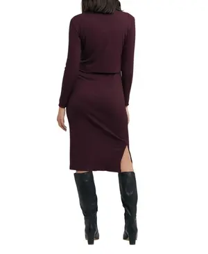 RIPE MATERNITY Ruby Rib Nursing Midi Dress