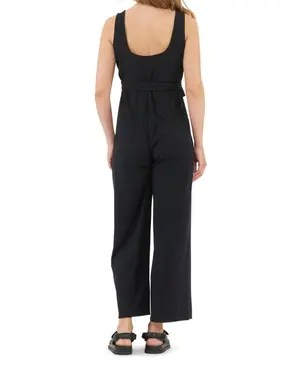 RIPE MATERNITY Bobby Rib Relaxed Jumpsuit - Black