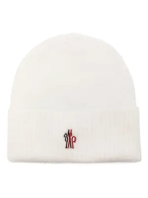Moncler Logo-Patch Beanie Neutrals