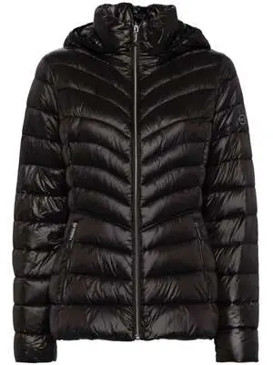 Michael Kors Chevron Packable Puffer Jacket - Black
