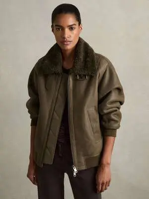 REISS Blake Shearling Aviator Jacket