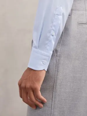 REISS Slim Bishopsgate Slim Fit Cotton-blend Stretch Shirt - Soft Blue