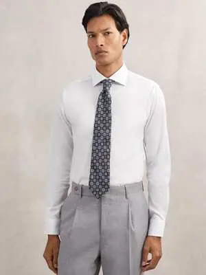 REISS Bishopsgate Slim Fit Cotton-blend Stretch Shirt - White