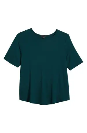 Universal Standard Lily Liquid Jersey Crewneck Top - Forest Green