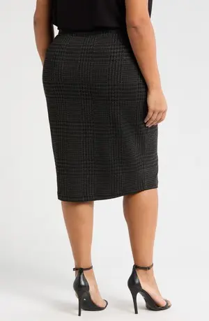 Universal Standard Danube Stretch Ponte Skirt - Charcoal Houndstooth