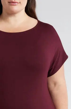 Universal Standard Helen Shift Dress - Black Cherry