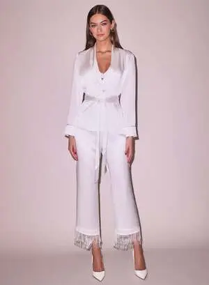 FLEUR DU MAL Bianca Smoking Jacket - Ivory