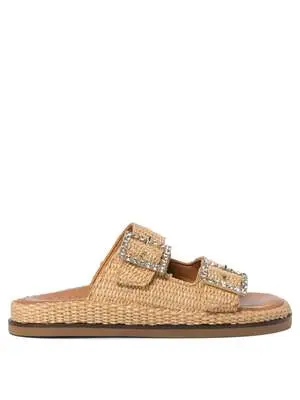 ALIBI Greta Raffia Sandals - Beige