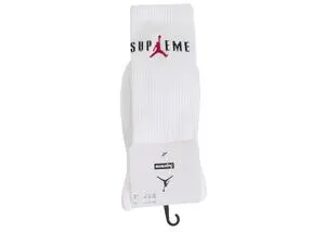 Supreme Jordan Crew Socks - White