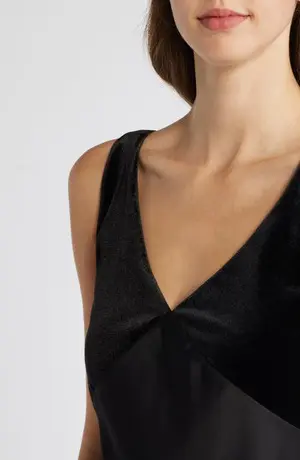 Sam Edelman Satin & Velvet Maxi Dress