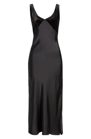 Sam Edelman Satin & Velvet Maxi Dress