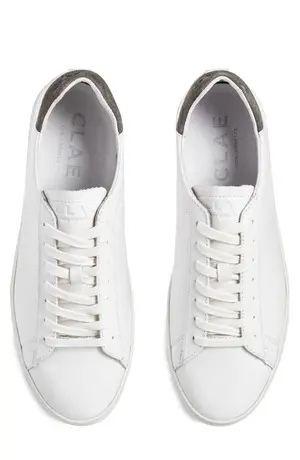 Clae Bradley Leather Sneaker - White Leather Olive Night