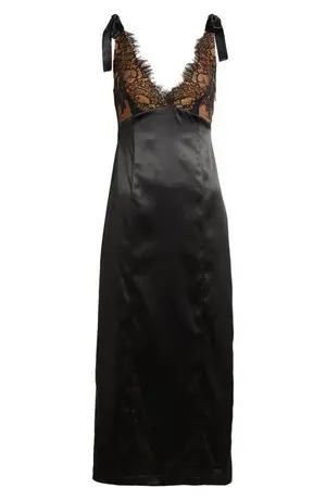 WAYF Almera Lace & Satin Cocktail Dress