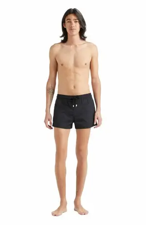 Vilebrequin Jacquard Turtle Stretch Swim Shorts Noir