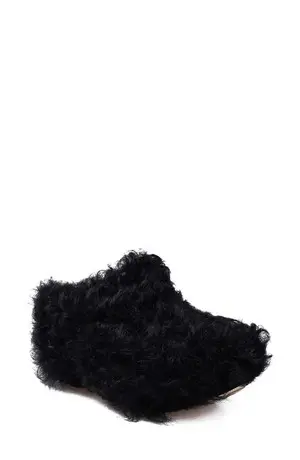 ZIGI Fauna Genuine Shearling Platform Clog Slipper - Black