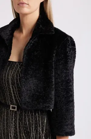 Eliza J Faux Fur Bolero