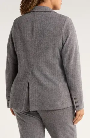 Universal Standard Beas Ponte Blazer - Herringbone Tweed