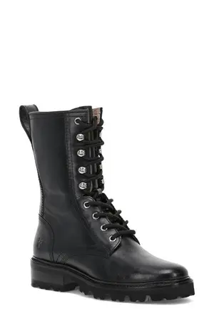 Frye Olivia Combat Boot - Black