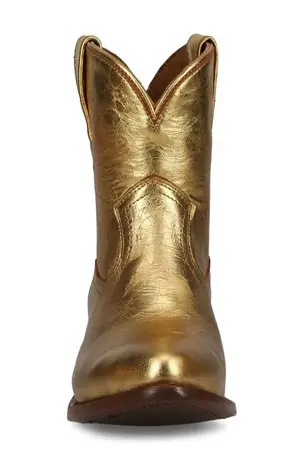 THE FRYE COMPANY Billy Western Metallic Leather Boots - Gold