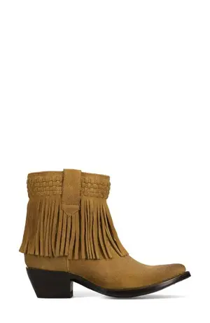 Frye Sacha Fringe Bootie - Dark Sand