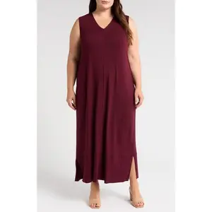 Universal Standard Claremont Midi Shift Dress - Black Cherry