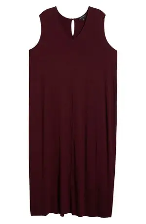 Universal Standard Claremont Midi Shift Dress - Black Cherry