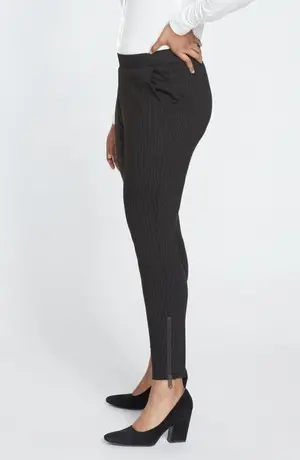 Universal Standard Moro Pull-on Pants - Slate Grey Pinstripe