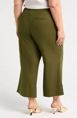 Universal Standard Courtyard Linen Blend Capri Pants - Fern