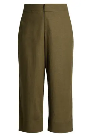 Universal Standard Courtyard Linen Blend Capri Pants - Fern