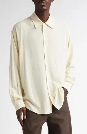 LEMAIRE Relaxed Fit Button-up Shirt - Cream Ye507