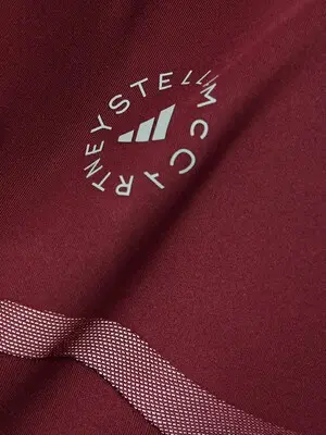 Adidas By Stella McCartney Truepurpose Mesh-trimmed Printed Stretch Recycled Sports Bra - Burgundy