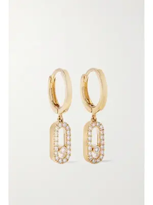 Messika Move Uno 18-karat Diamond Hoop Earrings - Gold