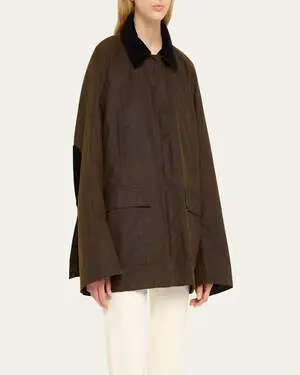 TOTÊME Country Waxed Oversized Jacket - Dark Green