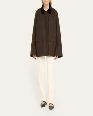 TOTÊME Country Waxed Oversized Jacket - Dark Green